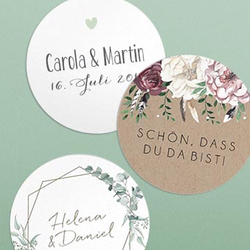 Hochzeitsaufkleber & Sticker für die Hochzeit drucken