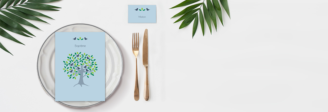 Joli menu baptême à personnaliser | faireparterie