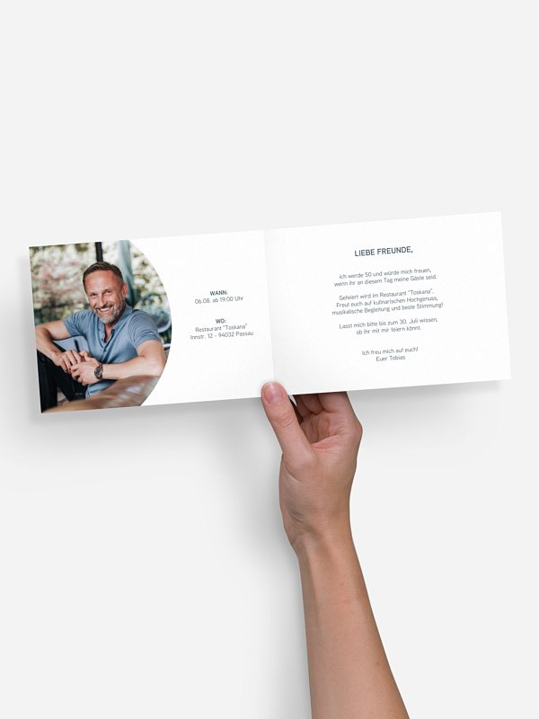 Einladung 50. Geburtstag "Ein Runder"