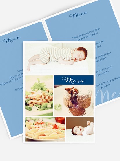 Menu baptême "Soft Greenery"