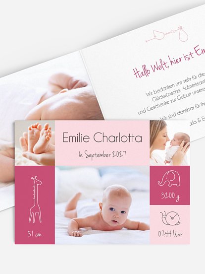 Geburtskarte "Kuschelbärchen"