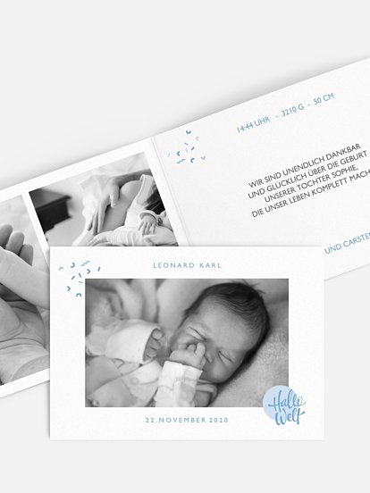 Geburtskarte "Clean Letters"