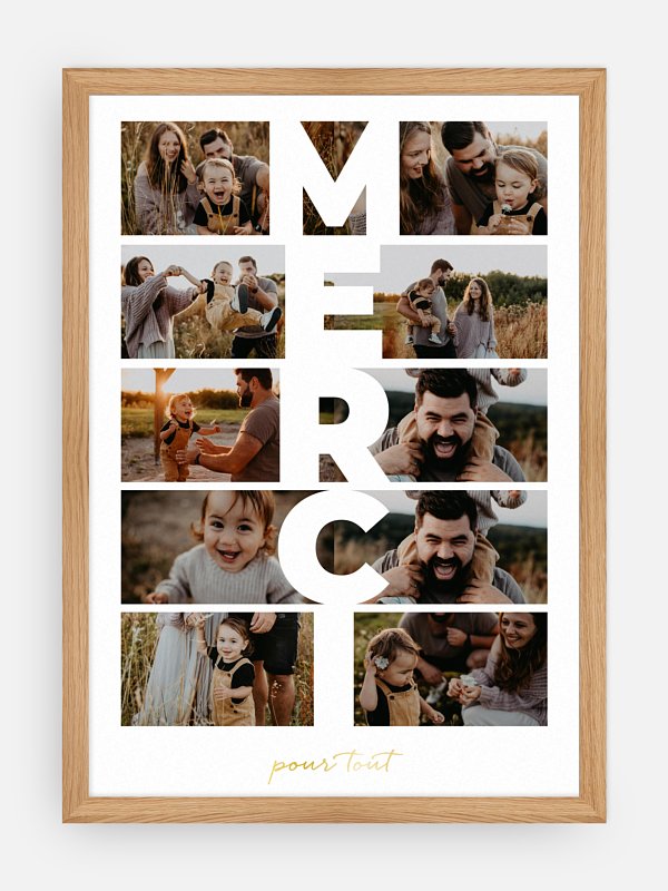 Affiche "Merci en lettres"