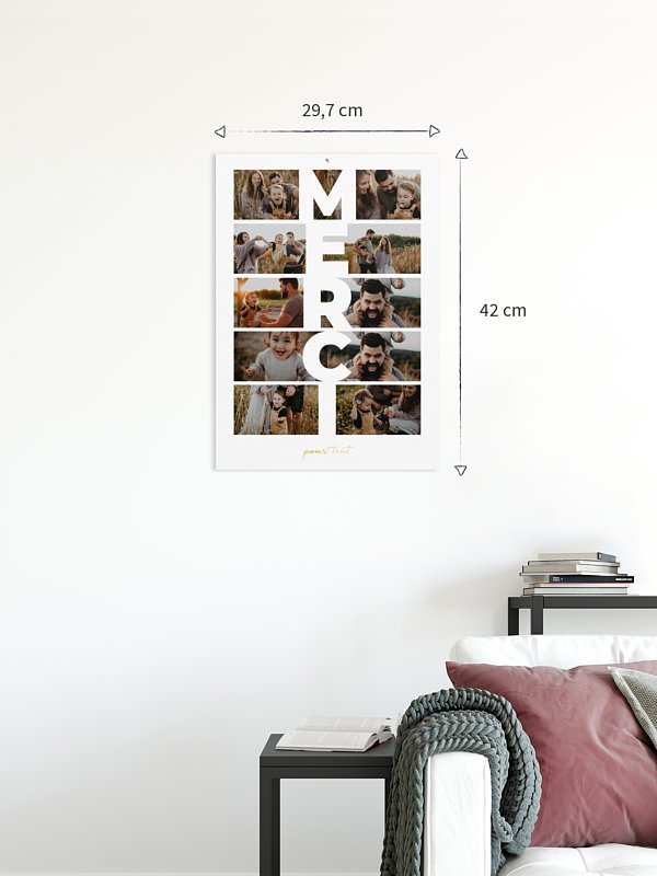 Affiche "Merci en lettres"