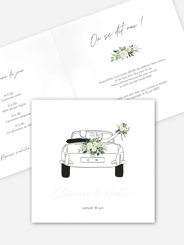 Faire-part de mariage "Escapade Greenery"