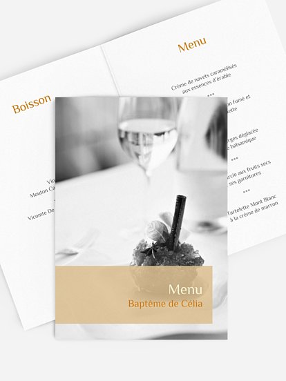 Menu baptême "Douce colombe"