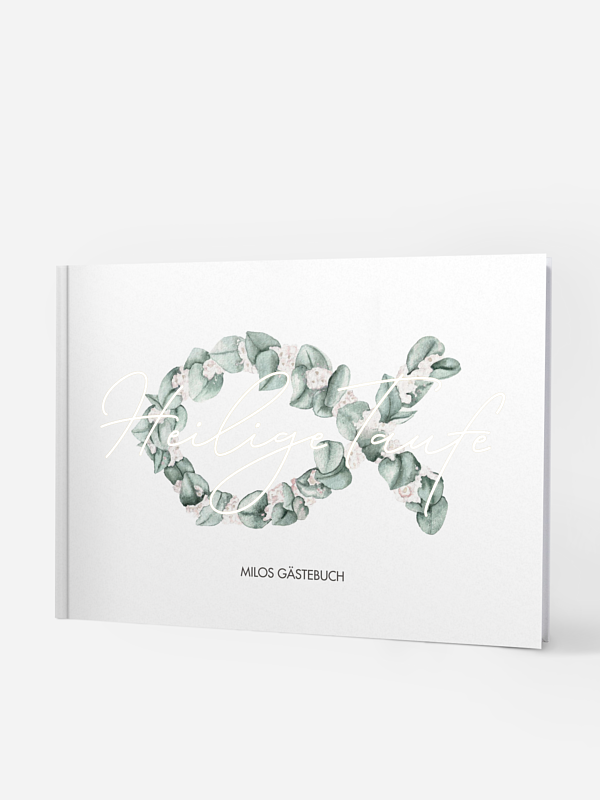 Gästebuch Taufe "Eucalyptus Fish"