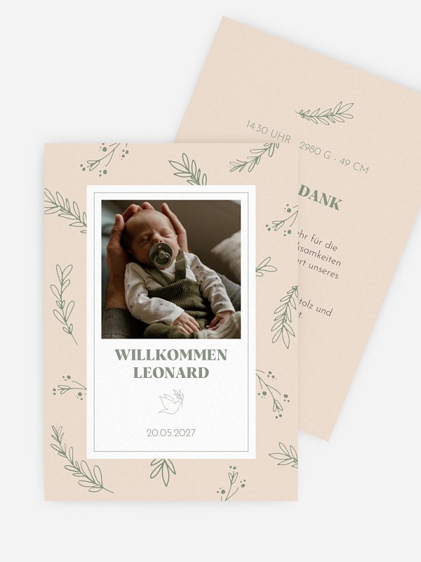 Geburtskarte "Blooming Pattern"