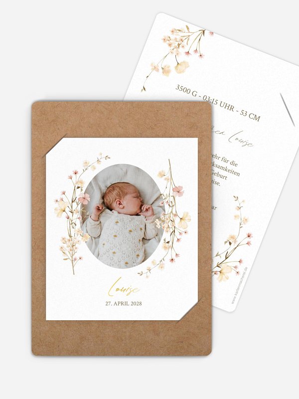 Geburtskarte "Soft Bloom"