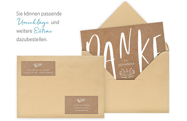 Danksagung Taufe "Lettering Baptism"