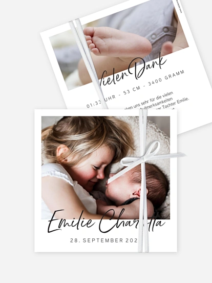 Geburtskarte "Polaroidfoto"