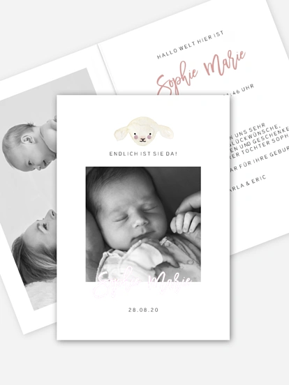 Geburtskarte "Clean Letters"