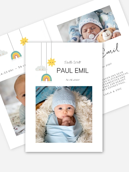 Poster Geburt "Farbklecks"