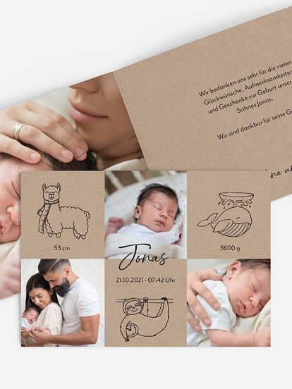 Geburtskarte "Pünktchenmuster"