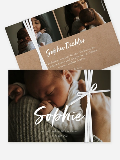 Geburtskarte "Soft Greenery"