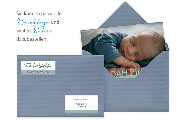 Geburtskarte "Clean Letters"