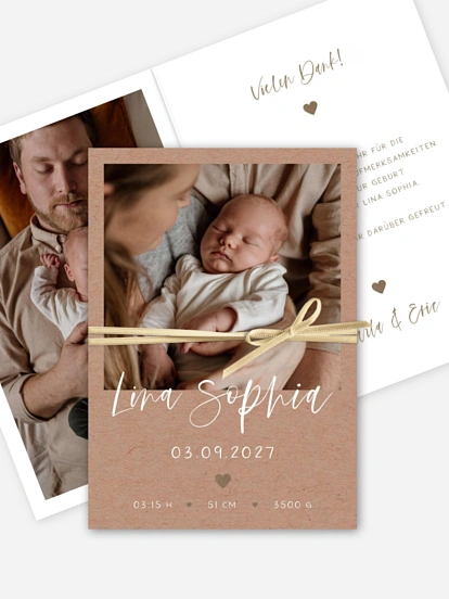 Geburtskarten online selbst gestalten - Gratis Muster