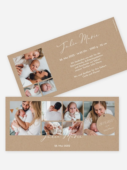 Geburtskarten online selbst gestalten - Gratis Muster