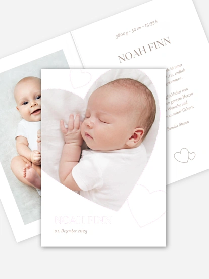 Geburtskarte "Elegant Frame"