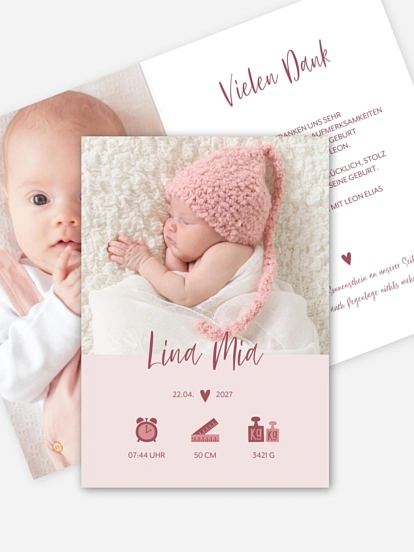 Geburtskarte "Clean Letters"