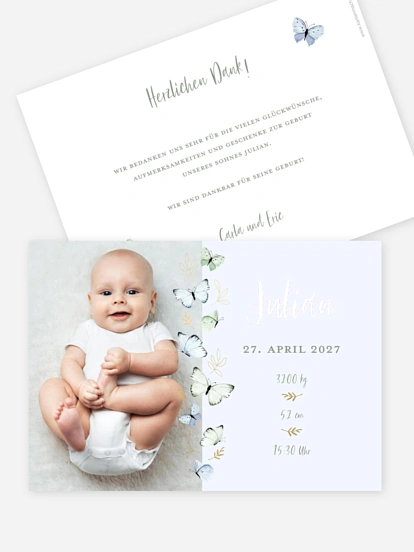 Geburtskarte "Birds And Blooms"