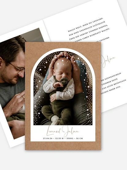 Geburtskarte "Elegant Frame"