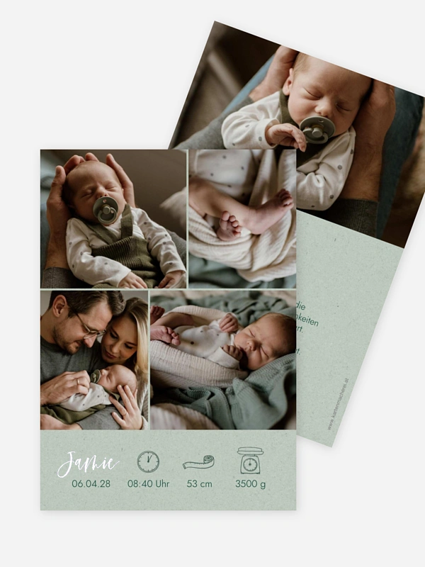 Geburtskarte "Picto Photo Collage"