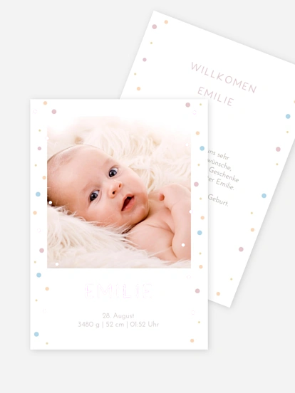 Aufkleber Geburt "Soft Colours"