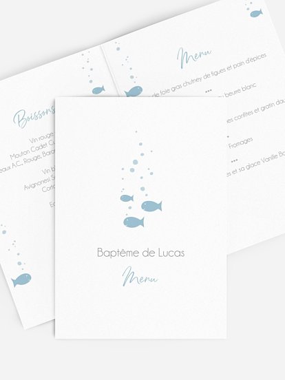 Menu baptême "Soft Greenery"