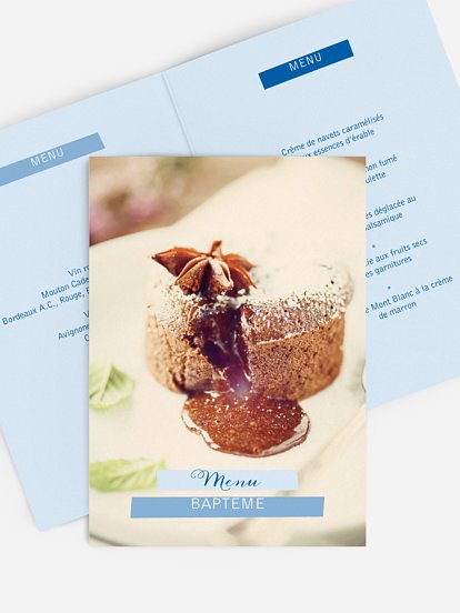 Menu baptême "Soft Greenery"