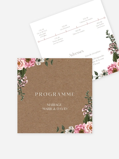 Programme mariage à personnaliser – Livraison rapide