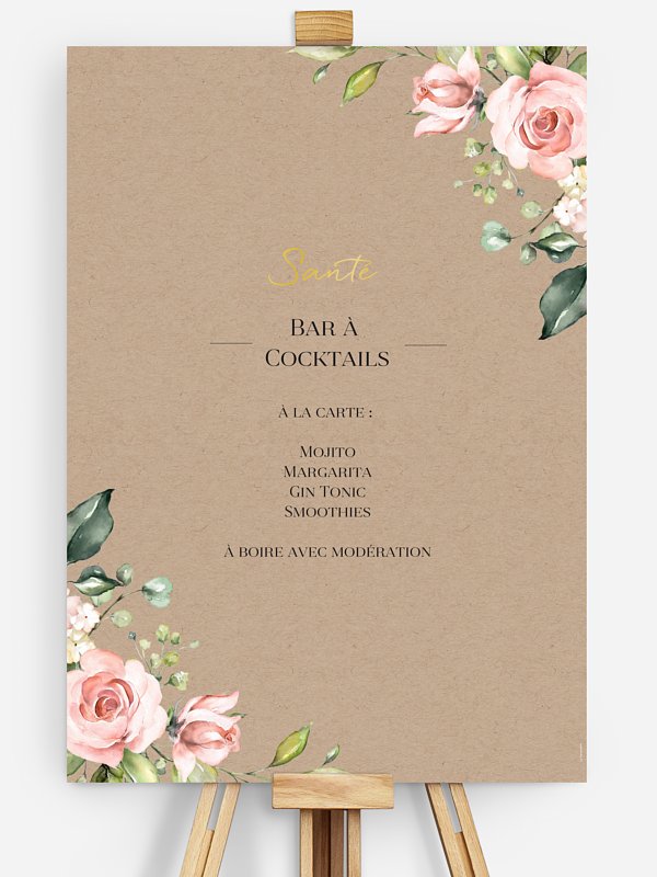 Affiche cocktail "Soft Florals"