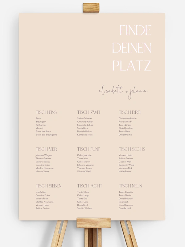 Sitzplan Plakat "Simple Match"