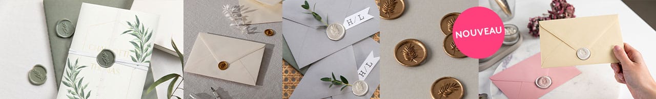 Cachet de cire autocollant mariage