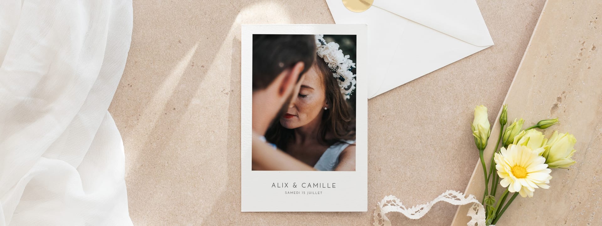 Faire-part de mariage simple à personnaliser - Rosemood
